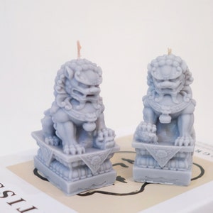 Chinese Lion Candle, Set of 2, Chinese New Year Gift Gift,decorative ...