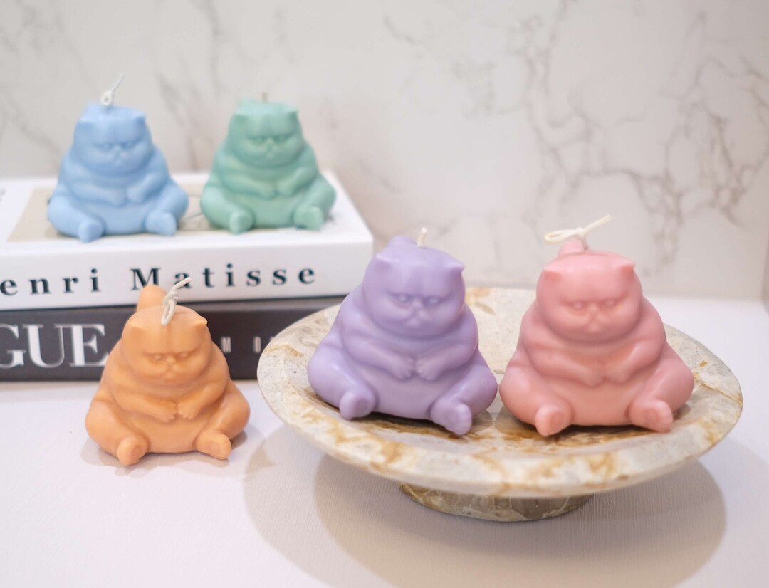 Fat Cat Candle for Birthday Gift, Cute Cat Candle for Cat Lover Gift ...