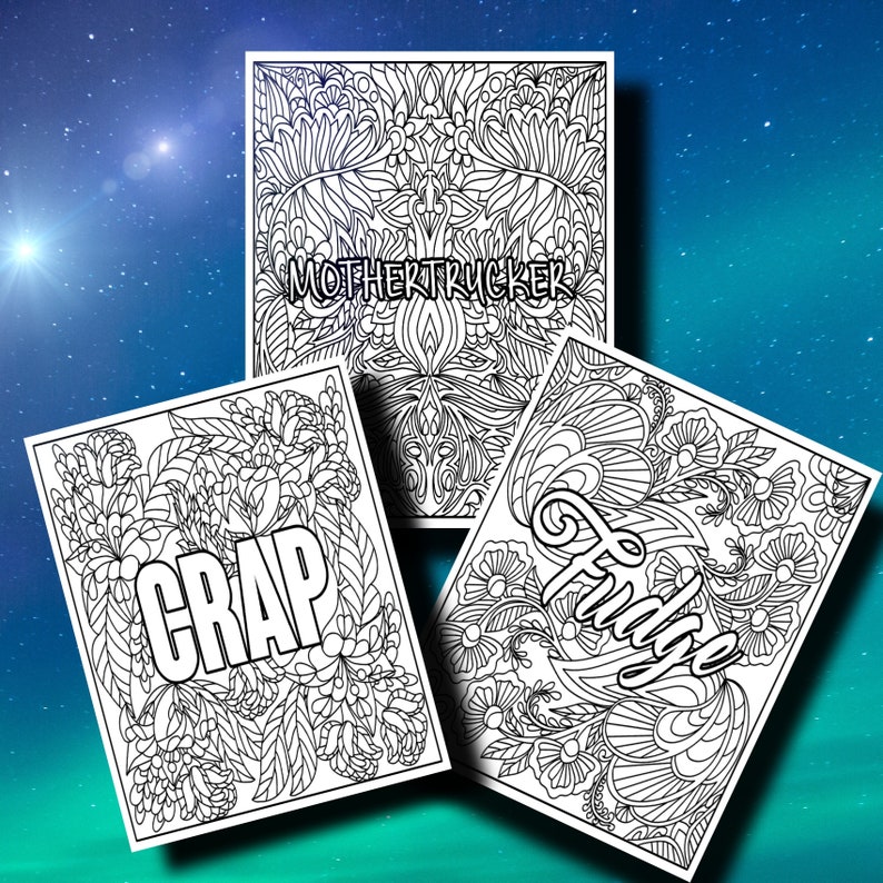 Alternative Swear Words Coloring Pages - Etsy