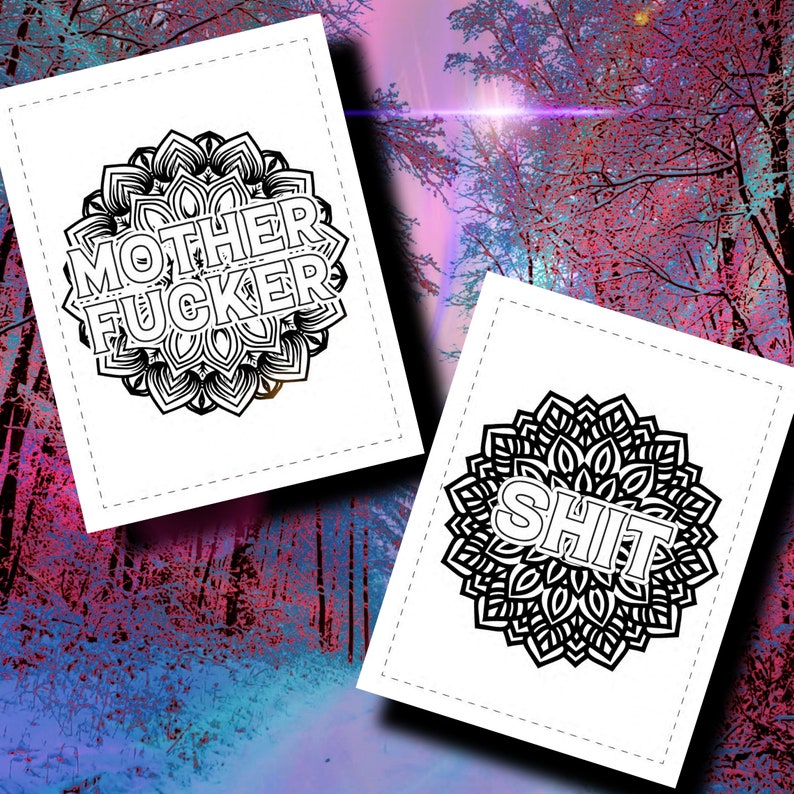Adult Coloring Pages/ Swear Words/ Curse Words/ Mandala - Etsy Australia