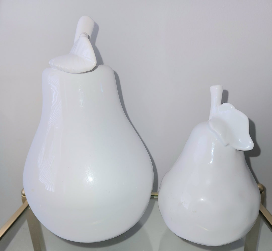 White Ceramic Pears - 2 Pc Set - Etsy