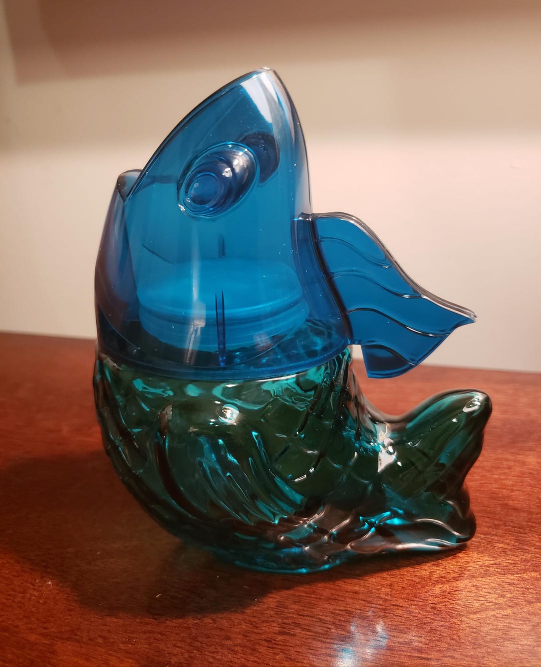 Blue Glass Fish Perfume Decanter - Etsy