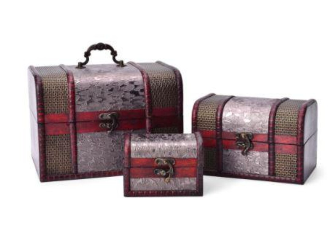 Wooden Decorative Nesting Boxes 3 Pc. -brown Multi - Etsy