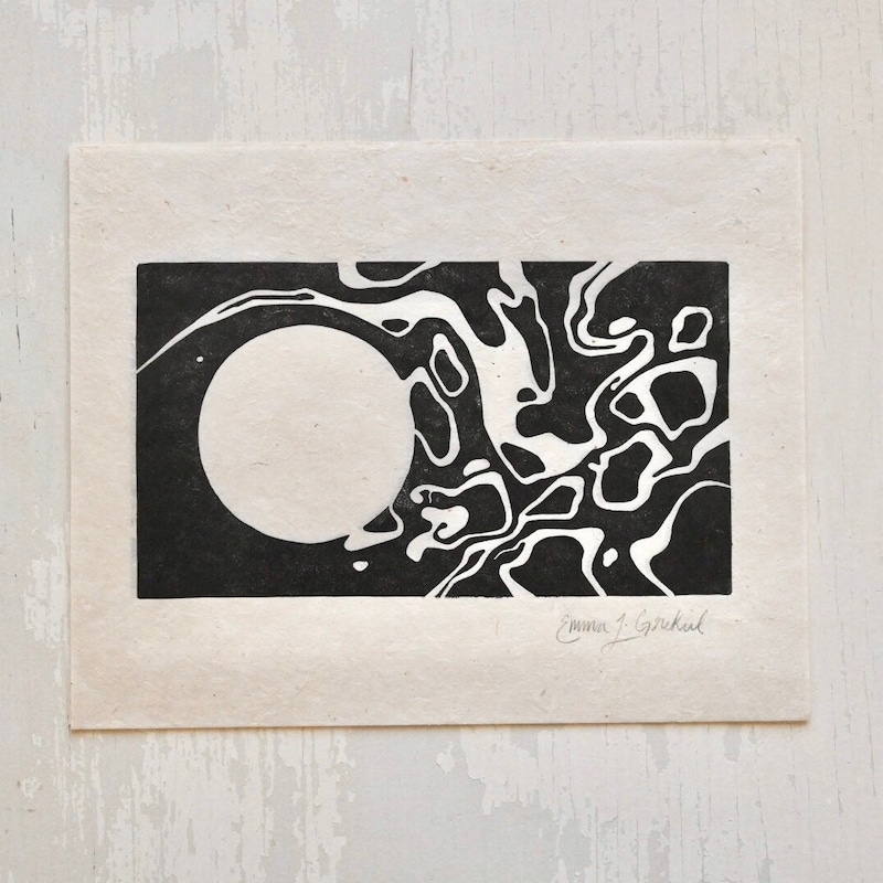Abstract Lino Cut - Etsy