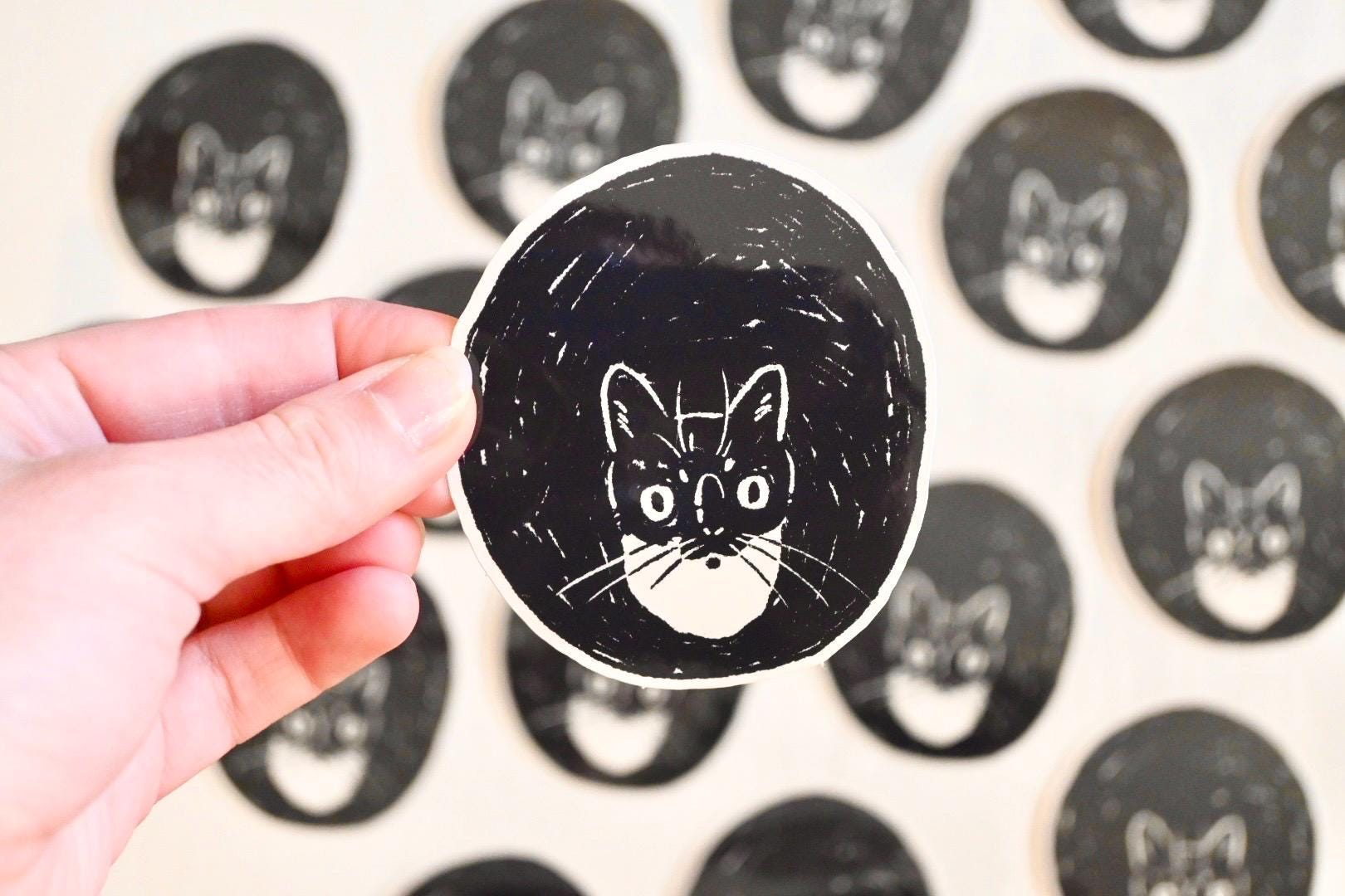 Sketchy Cat Sticker Set | Laptop Water Bottle Decal | 3 Inches | Glossy ...