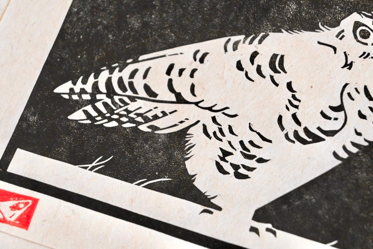 Snowy Owl - Linocut Print - Gifts for Bird Watchers- Original Arctic ...