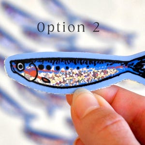 Silly Sardines Fish Glitter Stickers 3 Inches - Etsy
