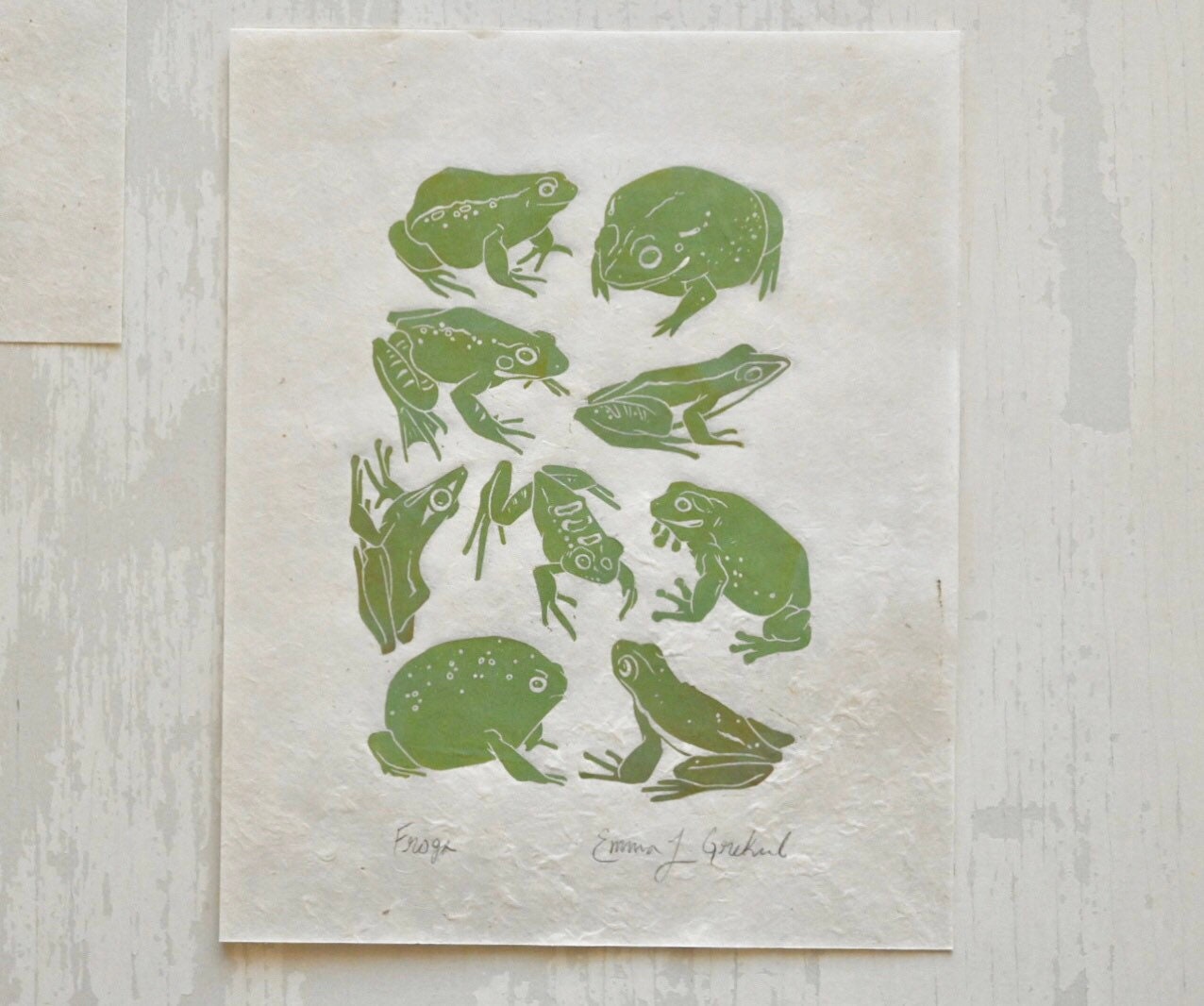 Frogs Linocut Print Dumpy Tree Frog Leopard Frog Pixie - Etsy UK