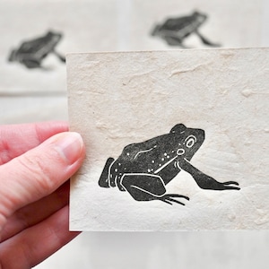 Mini Frog #3 - 3x4” Linocut Print - Etsy