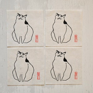 Whiny Cat minimalist Modern Linocut Print Meme Art - Etsy