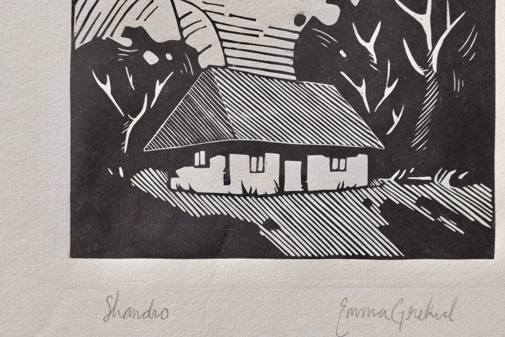 Shandro Ukrainian House Linocut Print Rural Alberta | Etsy