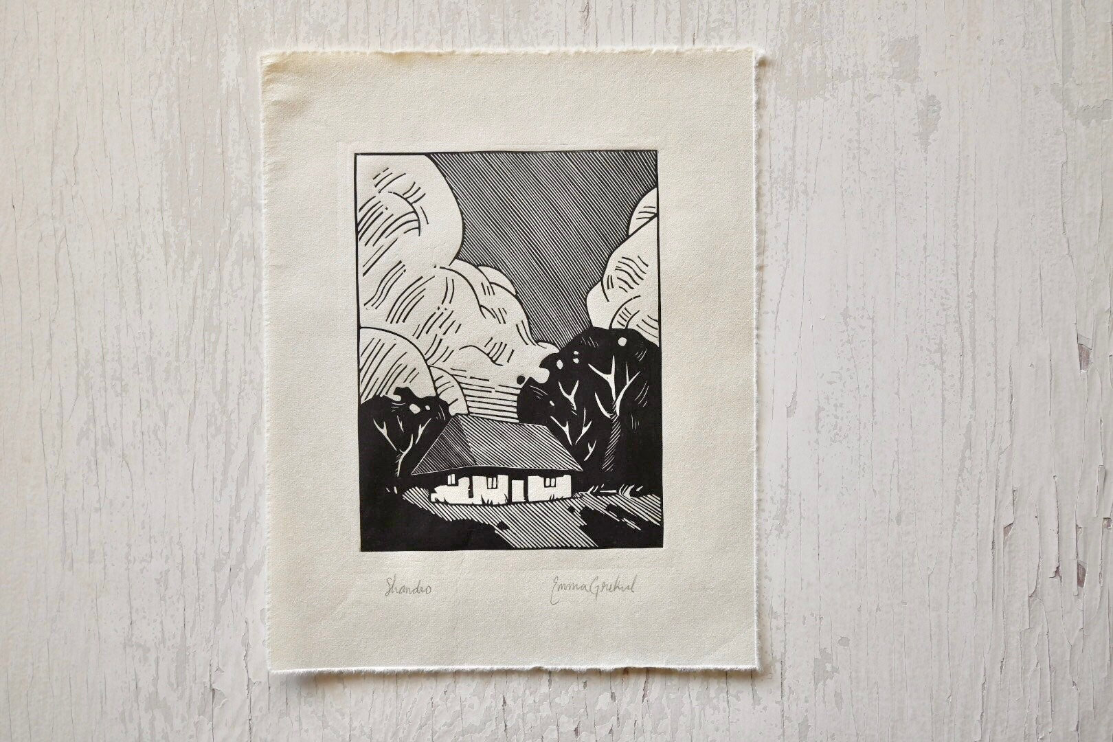 Shandro Ukrainian House Linocut Print Rural Alberta | Etsy