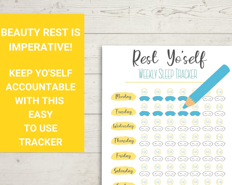 Weekly Sleep Tracker Printable | Sleep and Rest Habit Tracker - Etsy