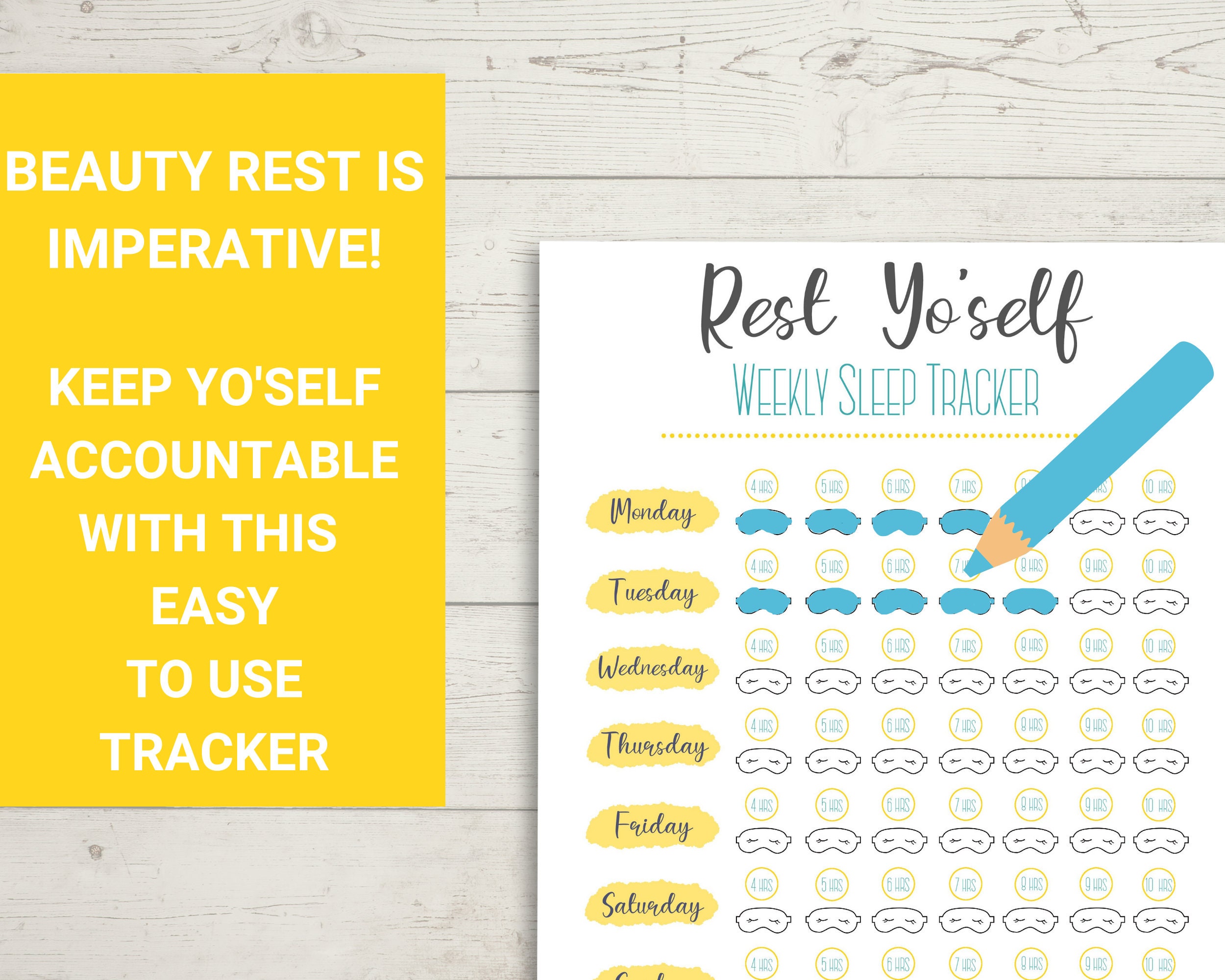 Weekly Sleep Tracker Printable | Sleep and Rest Habit Tracker - Etsy