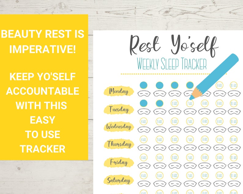 Weekly Sleep Tracker Printable | Sleep and Rest Habit Tracker - Etsy