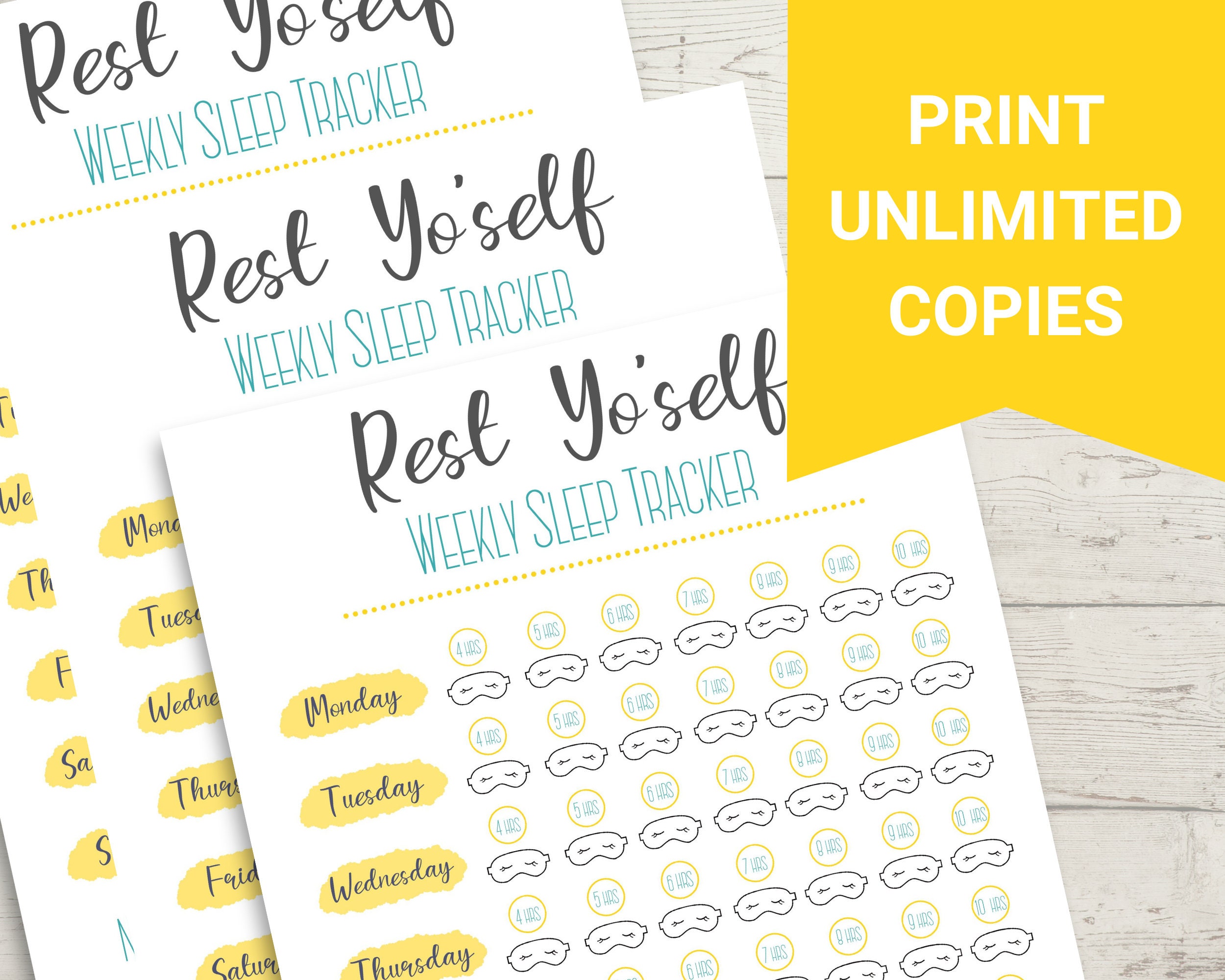 Weekly Sleep Tracker Printable | Sleep and Rest Habit Tracker - Etsy