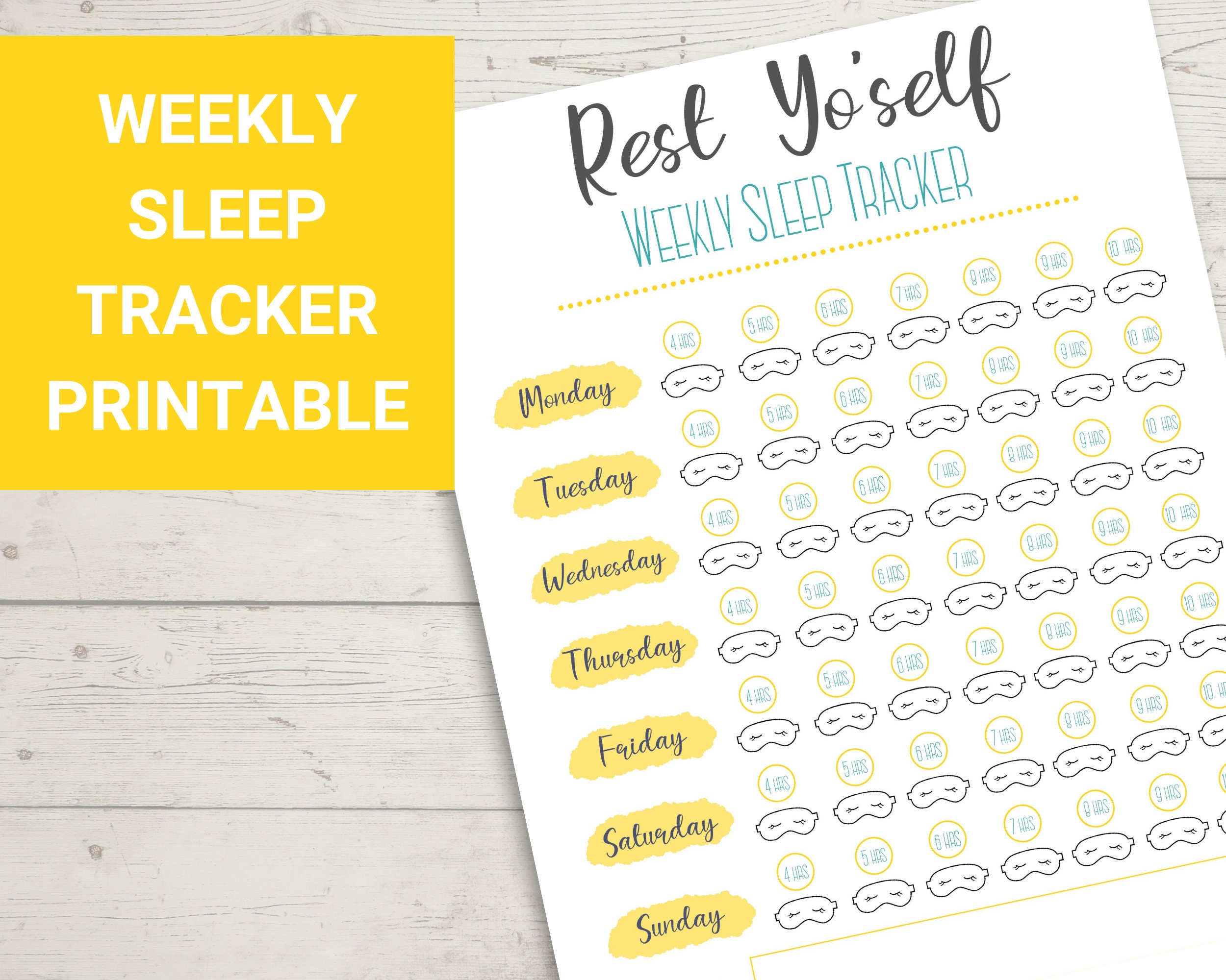 Weekly Sleep Tracker Printable | Sleep and Rest Habit Tracker - Etsy
