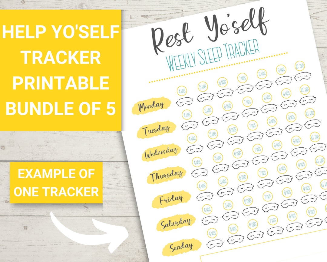 Tracker Bundle of 5 - Water, Sleep, Habit, Savings and Inspiration ...