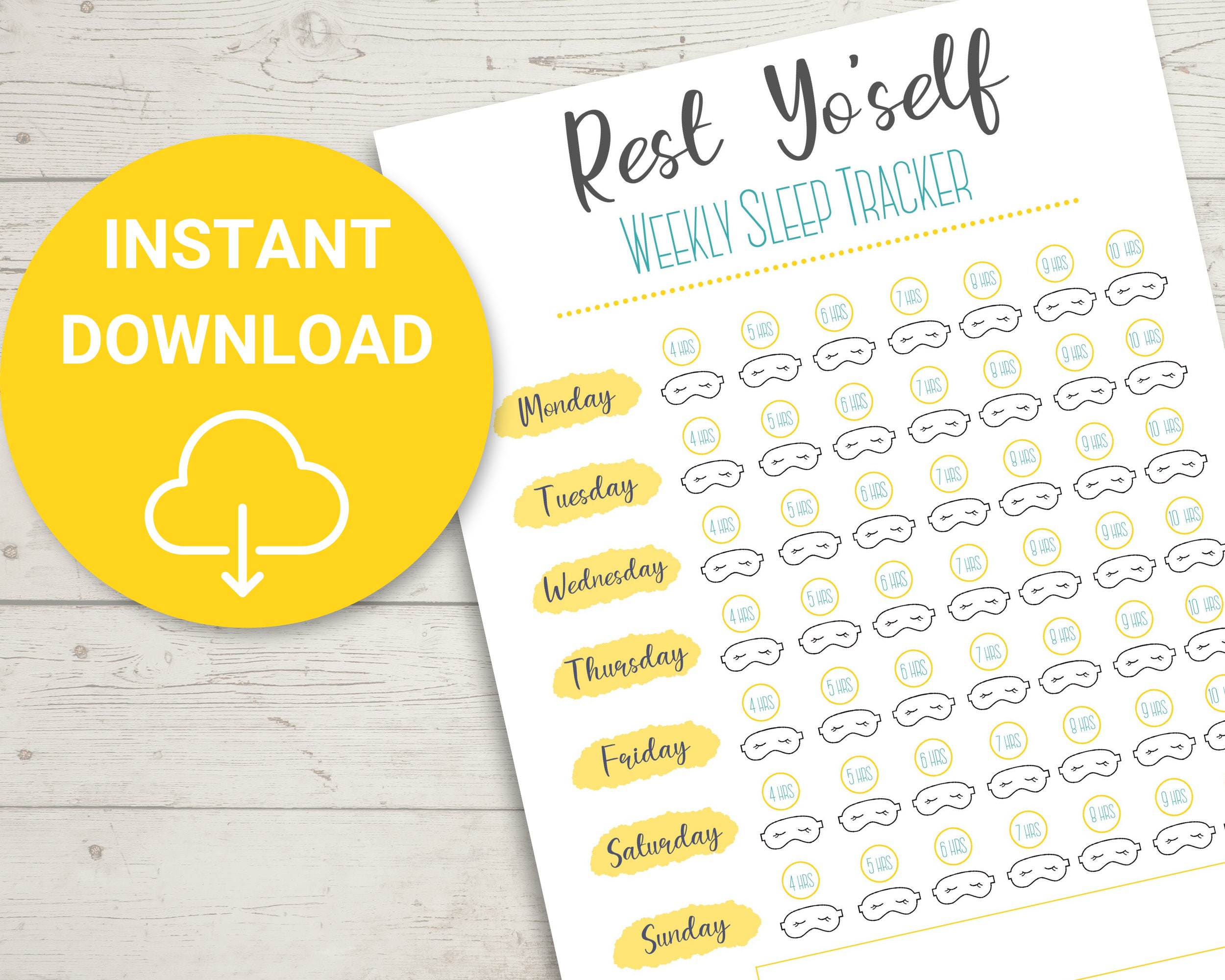Weekly Sleep Tracker Printable | Sleep and Rest Habit Tracker - Etsy