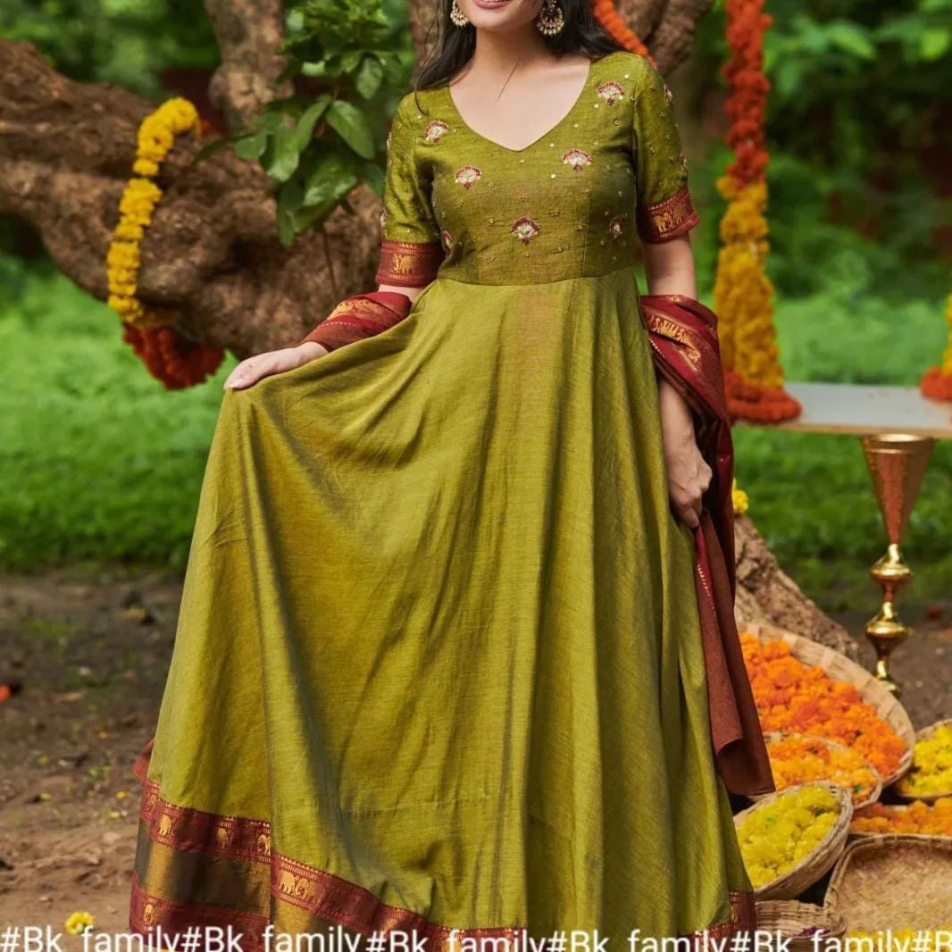 Handloom Dress Partywear Floorlength Designer Dress - Etsy
