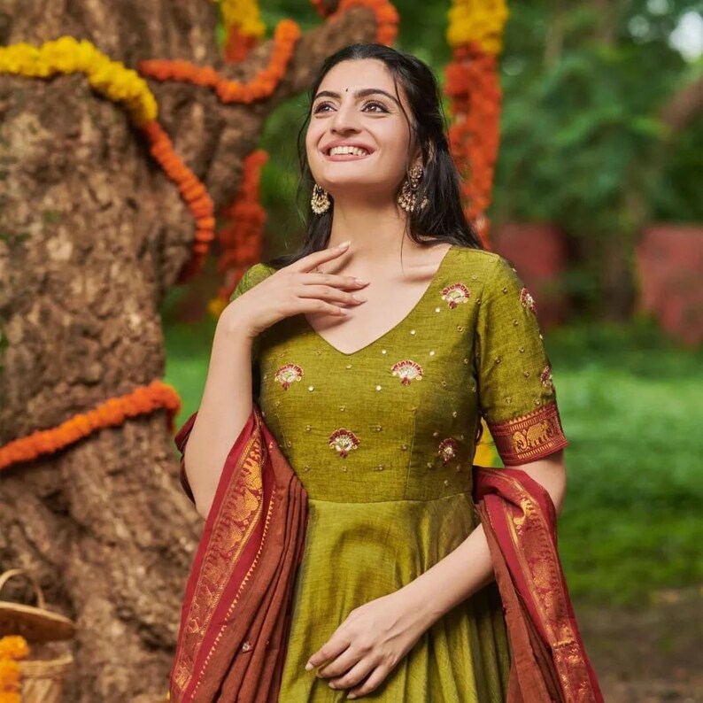 Handloom Dress Partywear Floorlength Designer Dress - Etsy