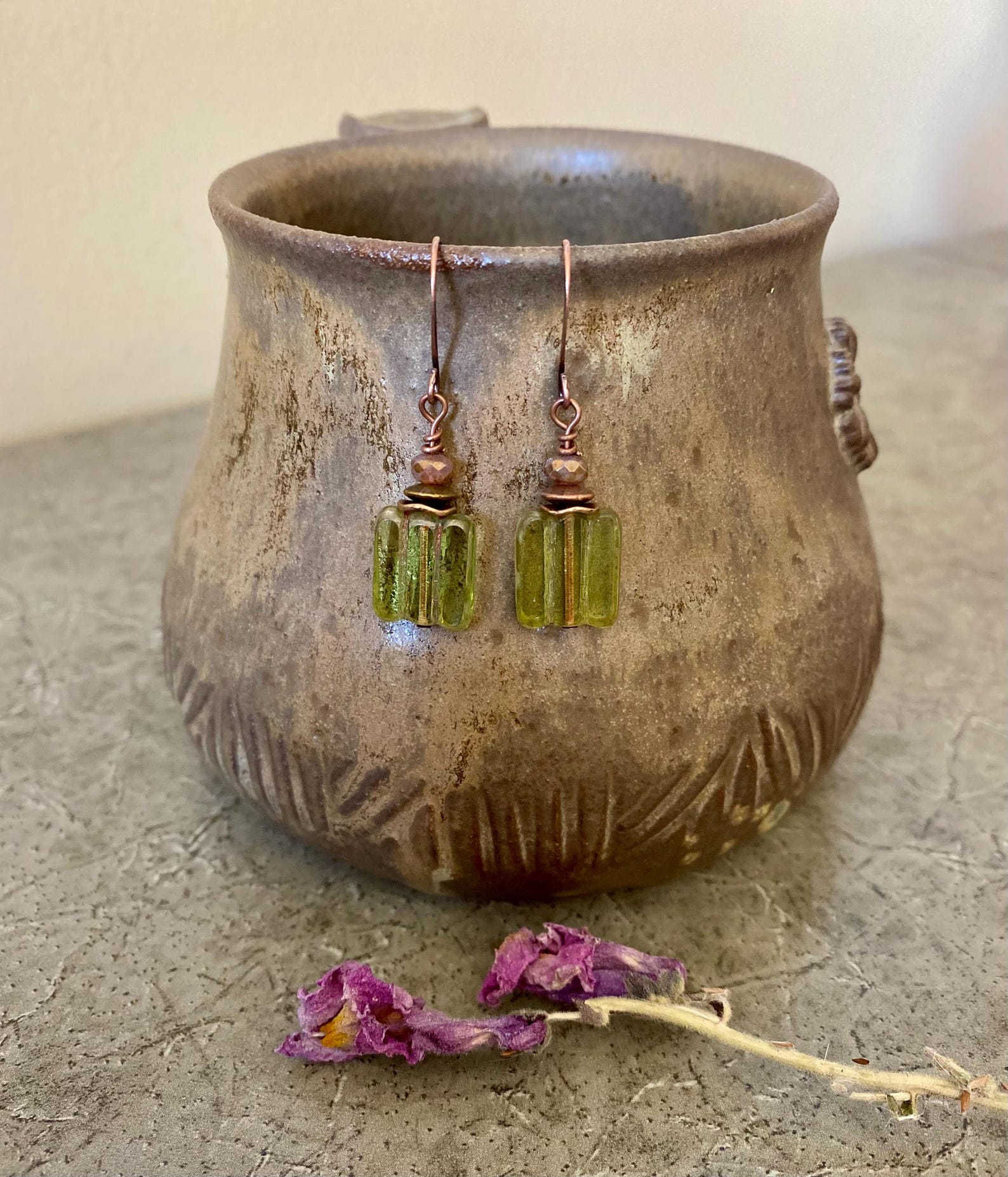 Ecology ~ Boho Light Green Earrings ~ Boho Dangles ~ Unique Earrings ...