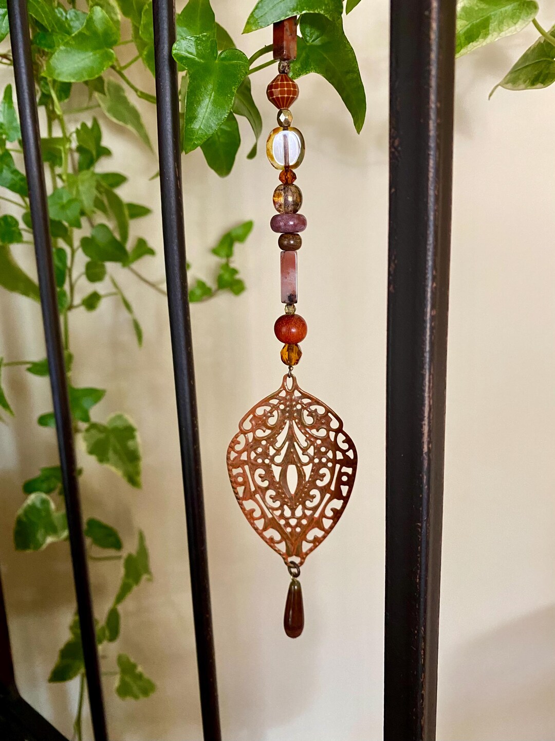 Root Chakra Boho Beaded Hanging Ornament Bohemian Wall Hanging Altar ...