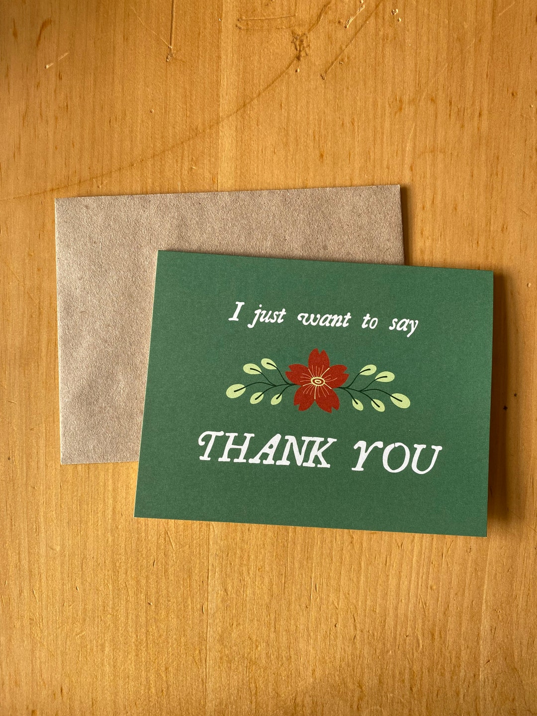 Simple Thank You Card Blank Inside Pretty Flower Thank You Greeting ...