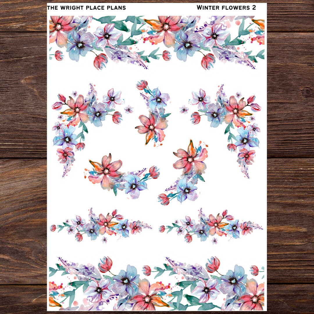 Winter Florals 2 Deco Stickers Plum Paper Erin Condren - Etsy