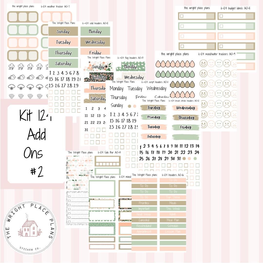 Kit 124 Add Ons 2 Stickers Planner Stickers Erin Condren Happy Planne ...