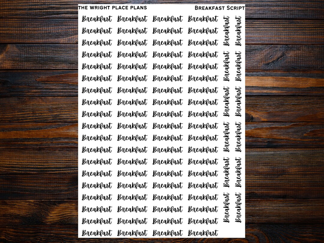 Breakfast Lunch Dinner Snack Script Stickers Erin Condren Plum Paper - Etsy