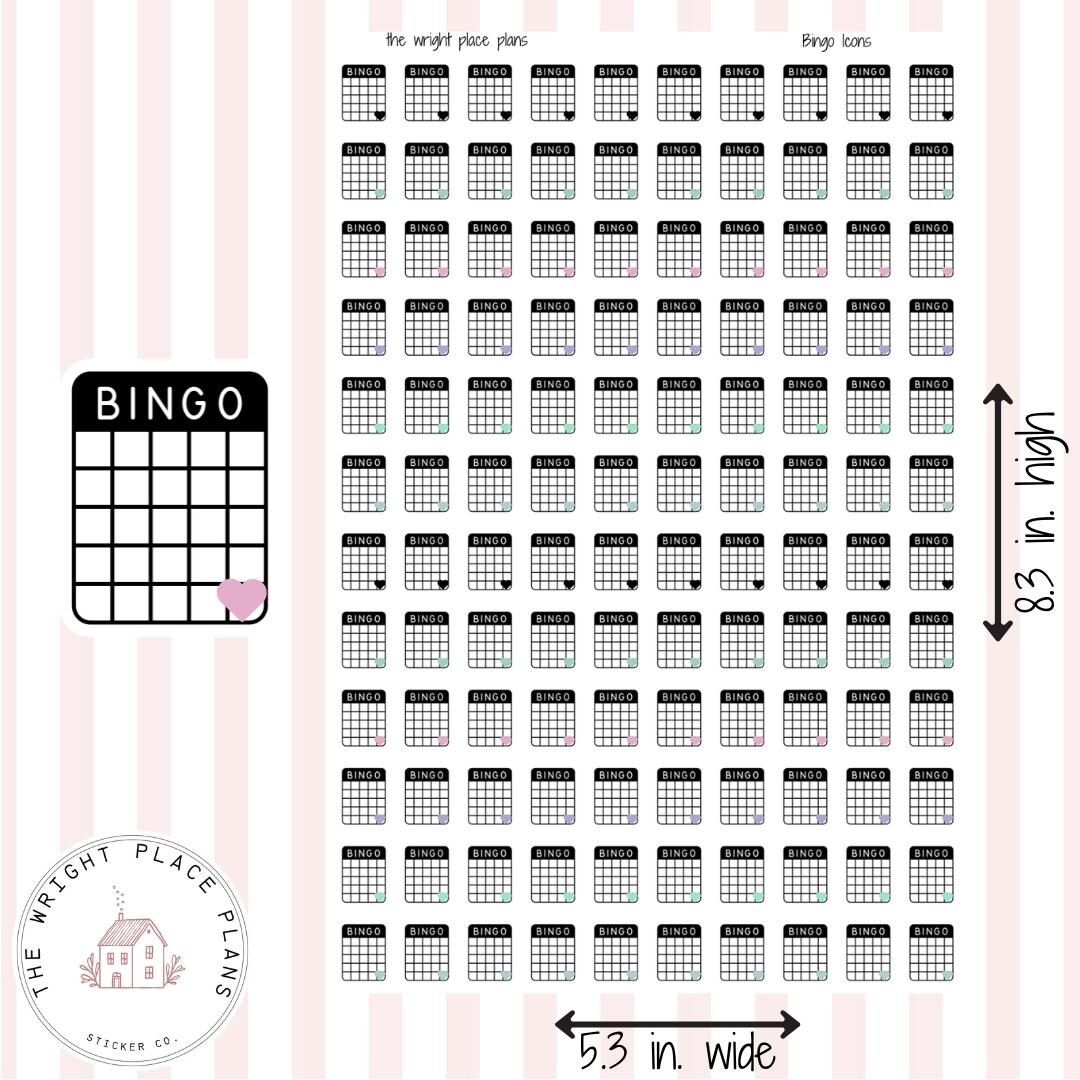 Mini Bingo Planner Stickers - Bingo Game Icons for Journals, Planners ...