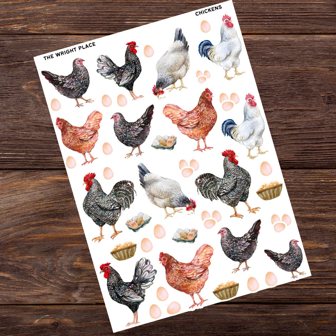 Chickens Deco Stickers Bullet Journal Farm Livestock Eggs - Etsy