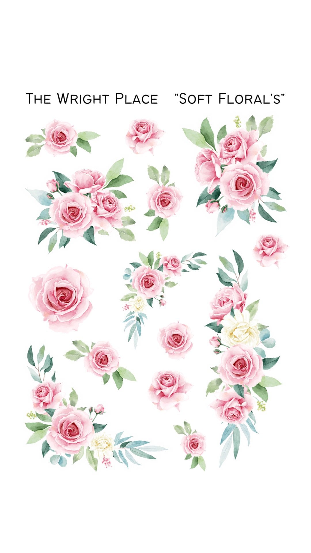 Soft Pink Florals Stickers Clear Matte - Etsy