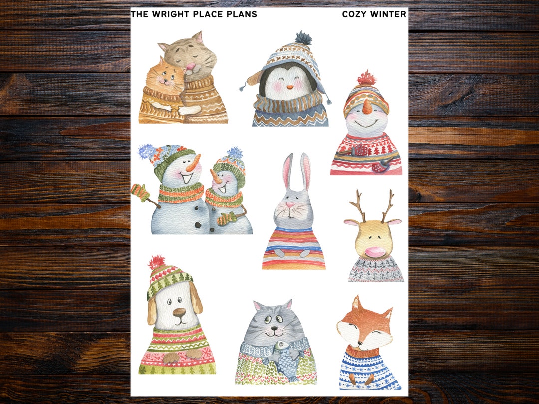 Cozy Winter Deco Stickers Planner - Etsy