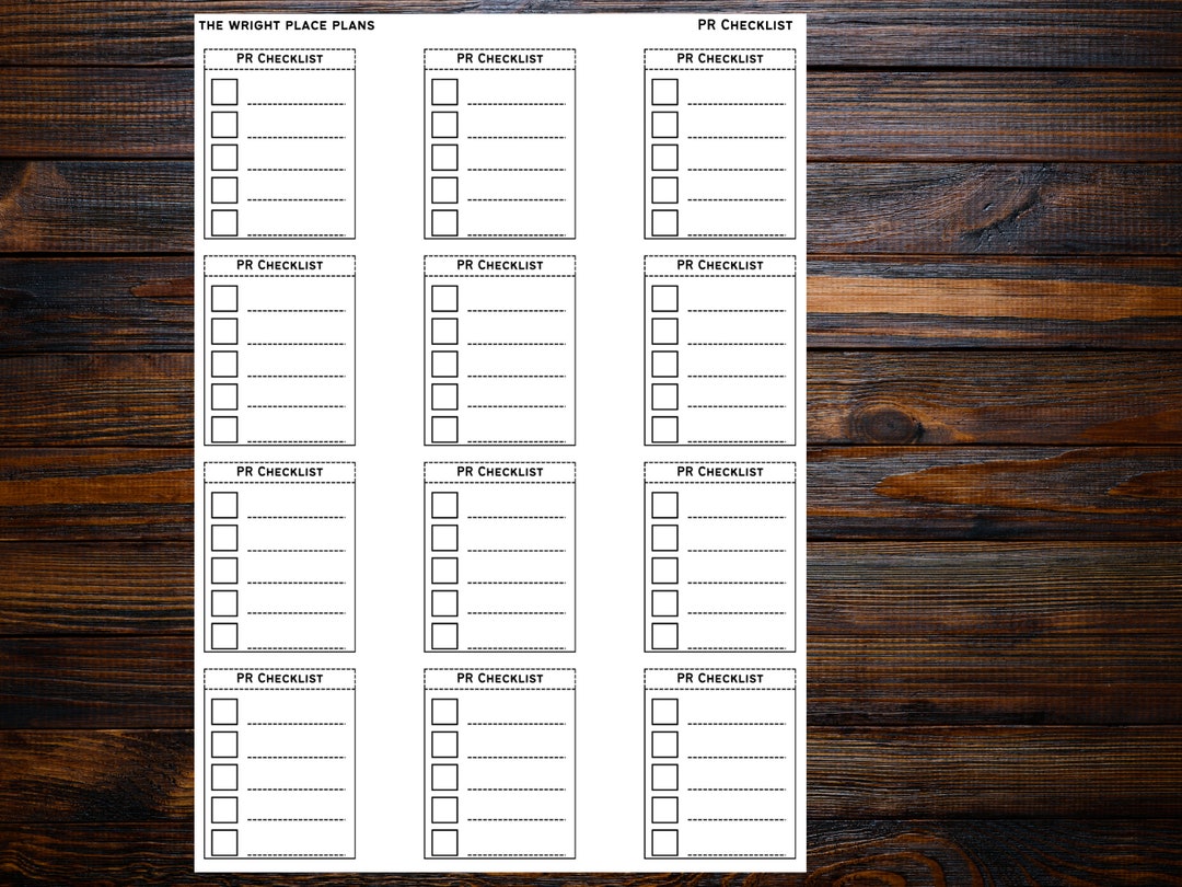 PR Checklist Stickers Planner - Etsy