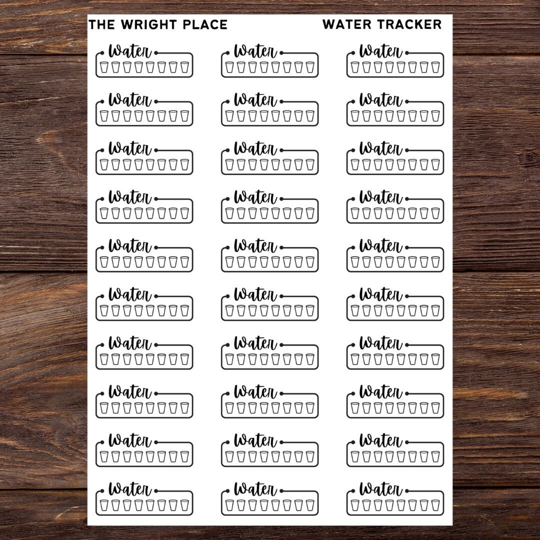Water Tracker Planner Stickers Tracker Erin Condren Plum Paper - Etsy