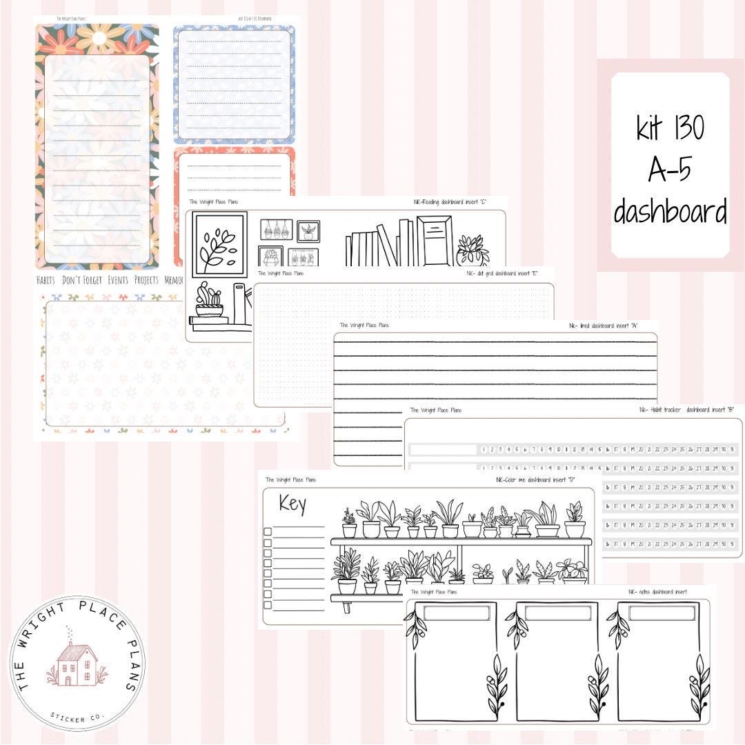 Kit 130| A-5 Dashboard Kit| Erin Condren Planner| Removable Stickers - Etsy