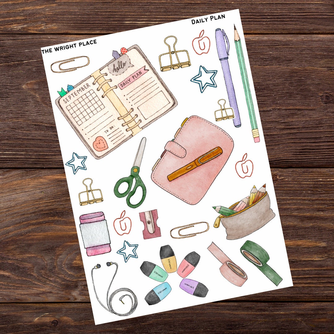 Daily Plan Stickers Deco Bullet Journal Buju Junk Journal - Etsy