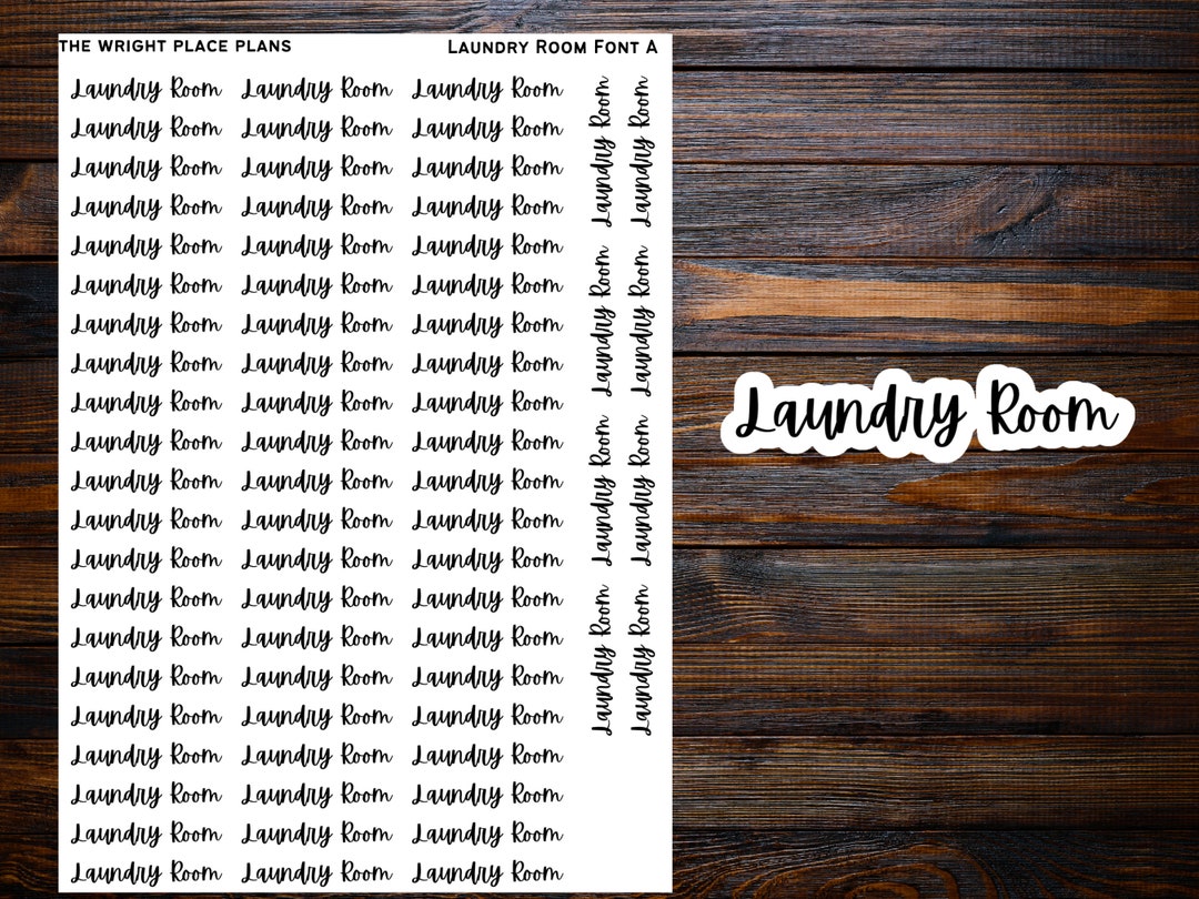 Laundry Room Cleaning Zone Script Planner Stickers Erin Condren Plum ...