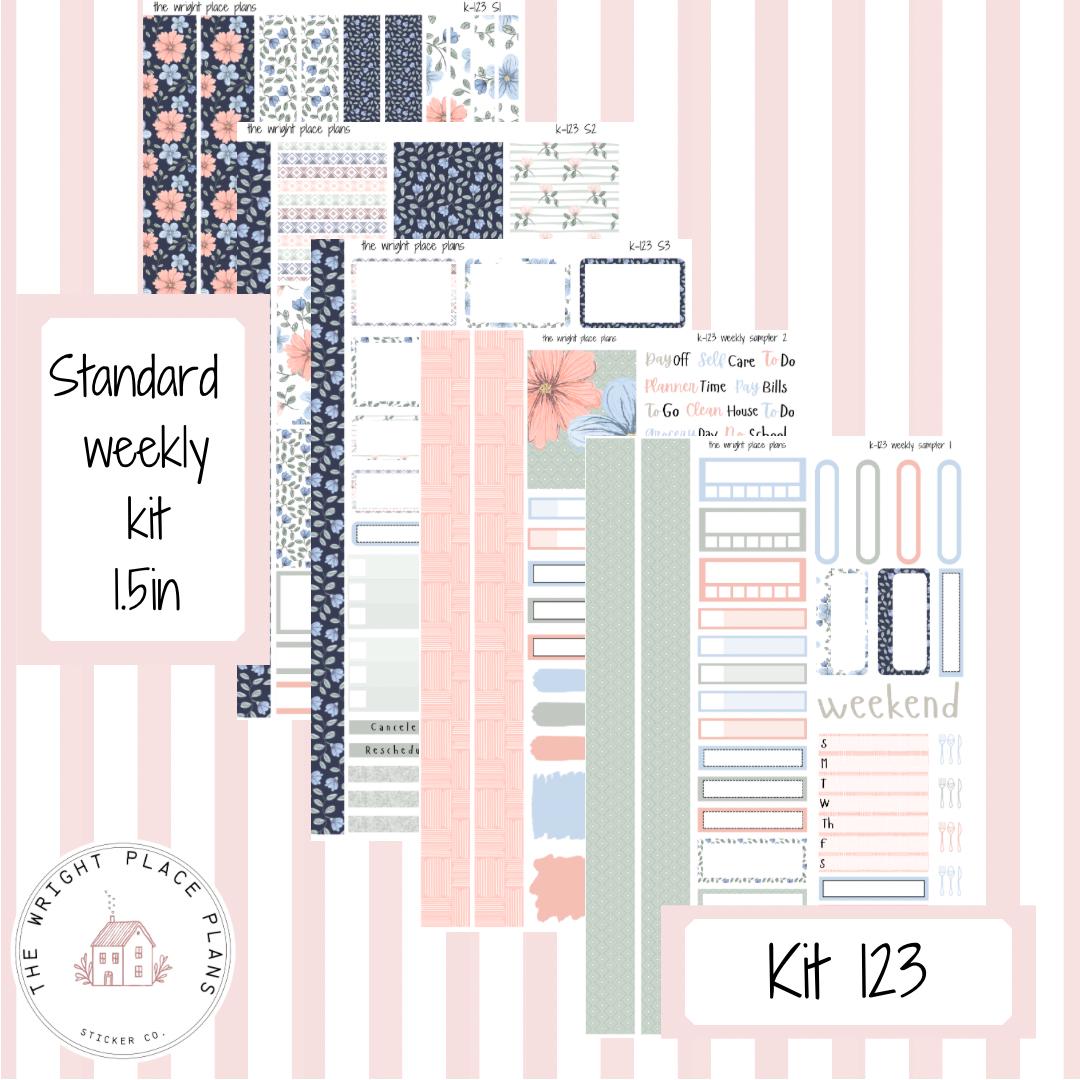 Kit-123| weekly vertical kit planner stickers