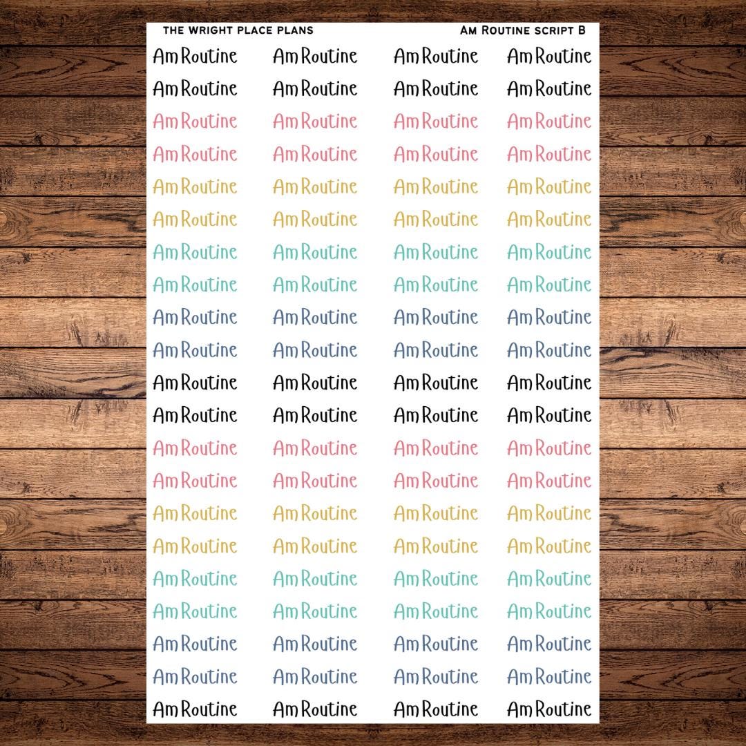 Am / Pm Script script Stickers Happy Planner Erin Condren Plum Paper ...