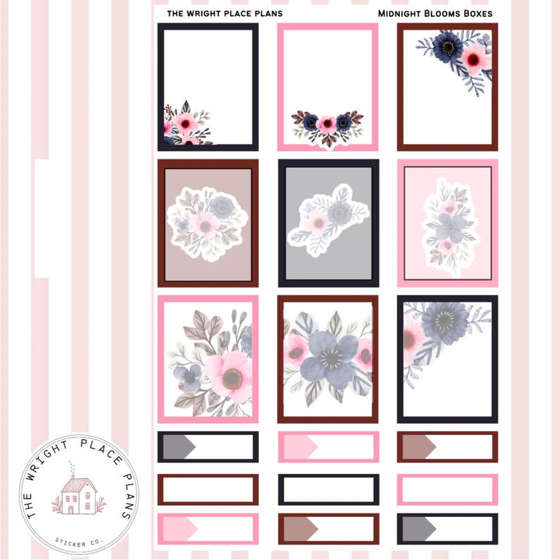 Midnight Blooms| Deco Stickers| Bullet Journal| Junk Journaling ...