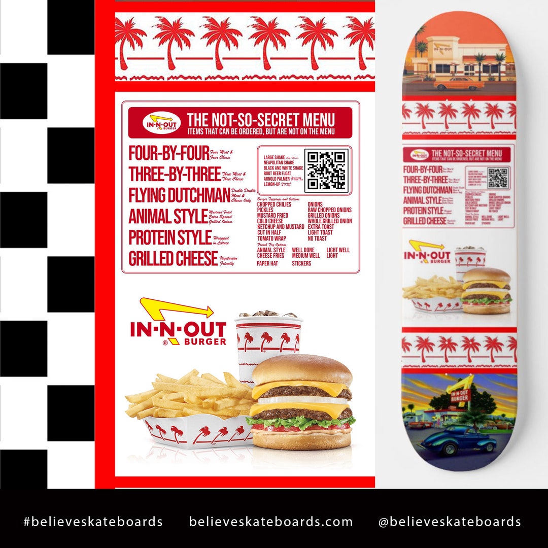 In N Out Custom Skateboard - Etsy