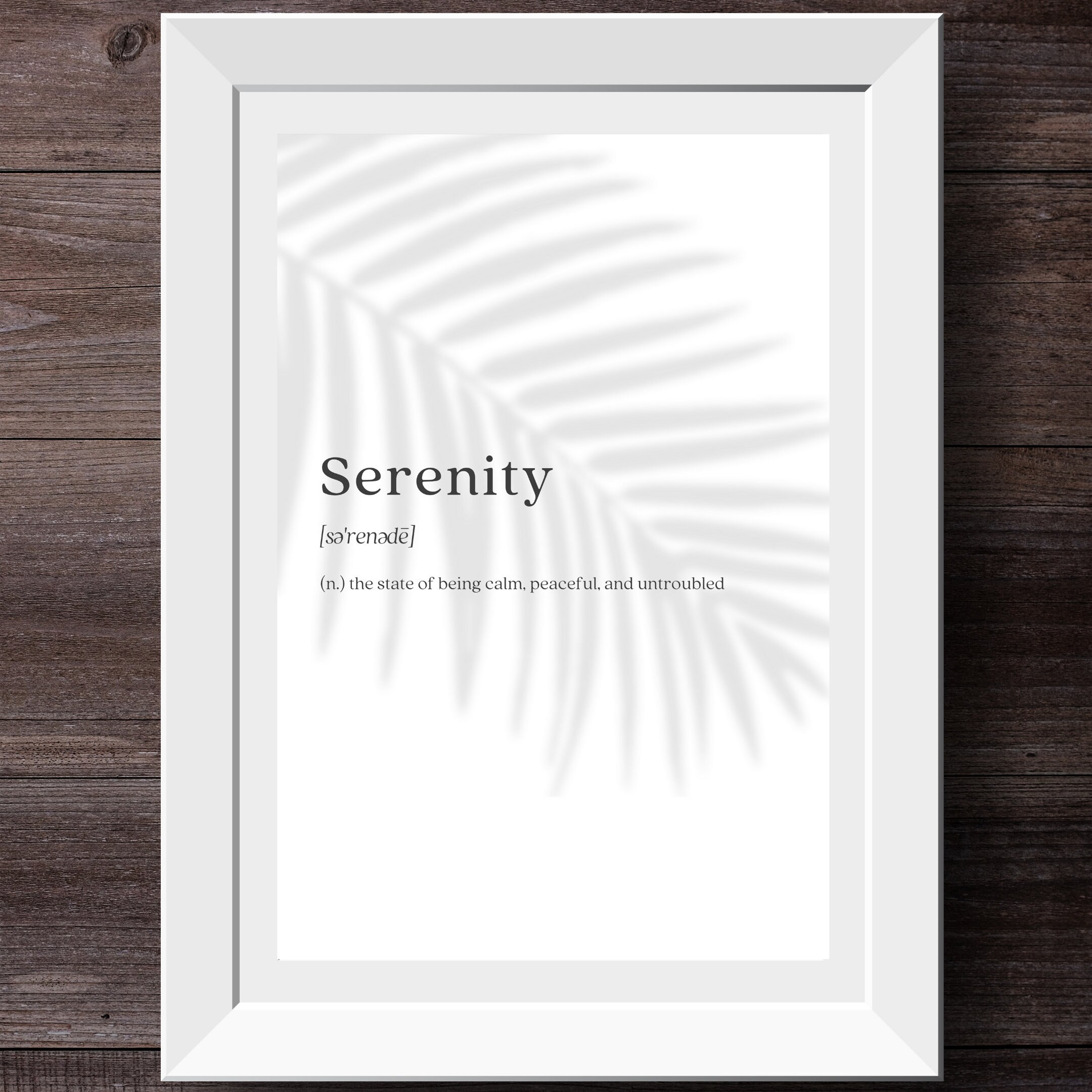 Serenity Definition Print Printable Wall Art Minimalist Digital Art Print Soothing Wall Decor ...