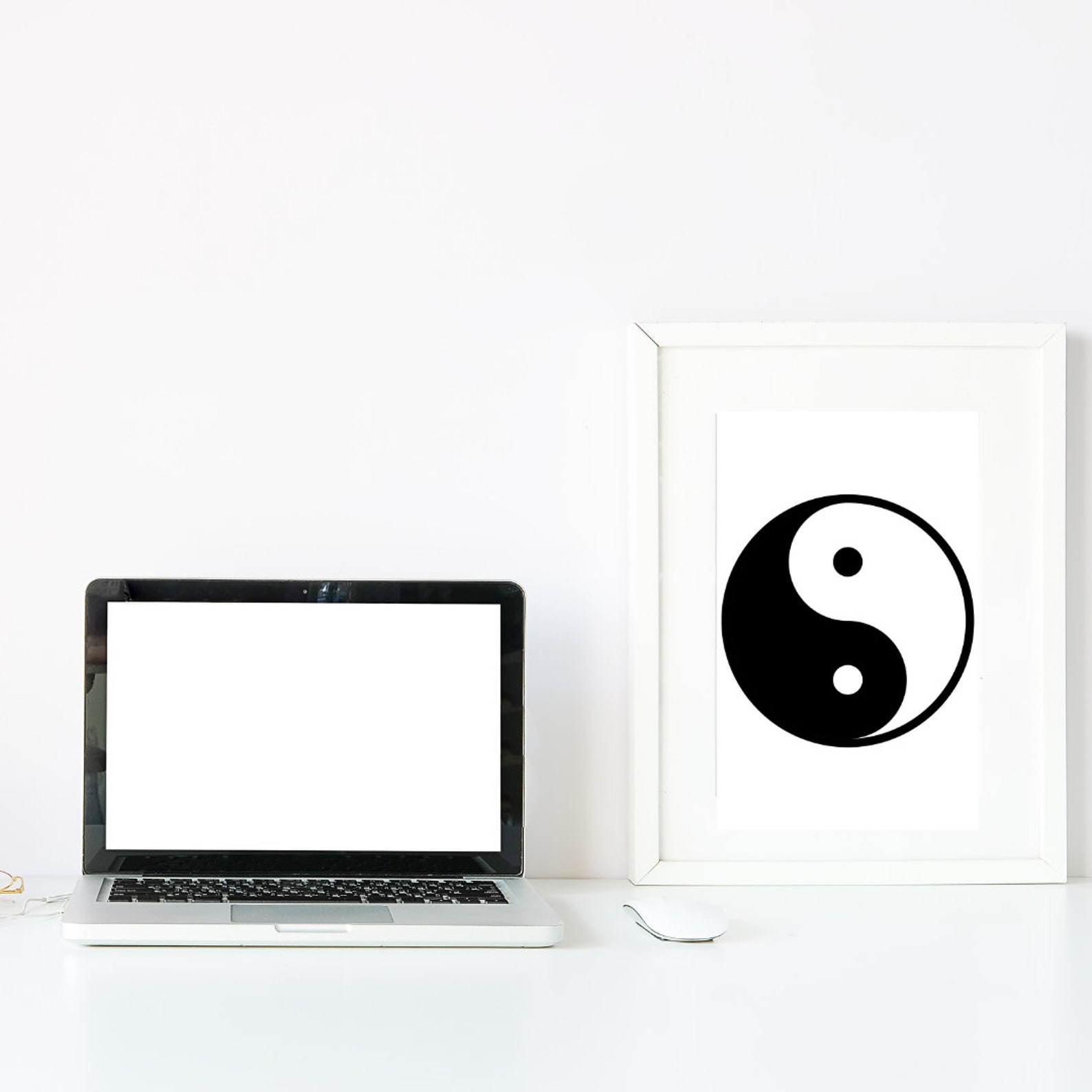 Yin Yang Digital Print by Bdedesigns Black and White Yin - Etsy