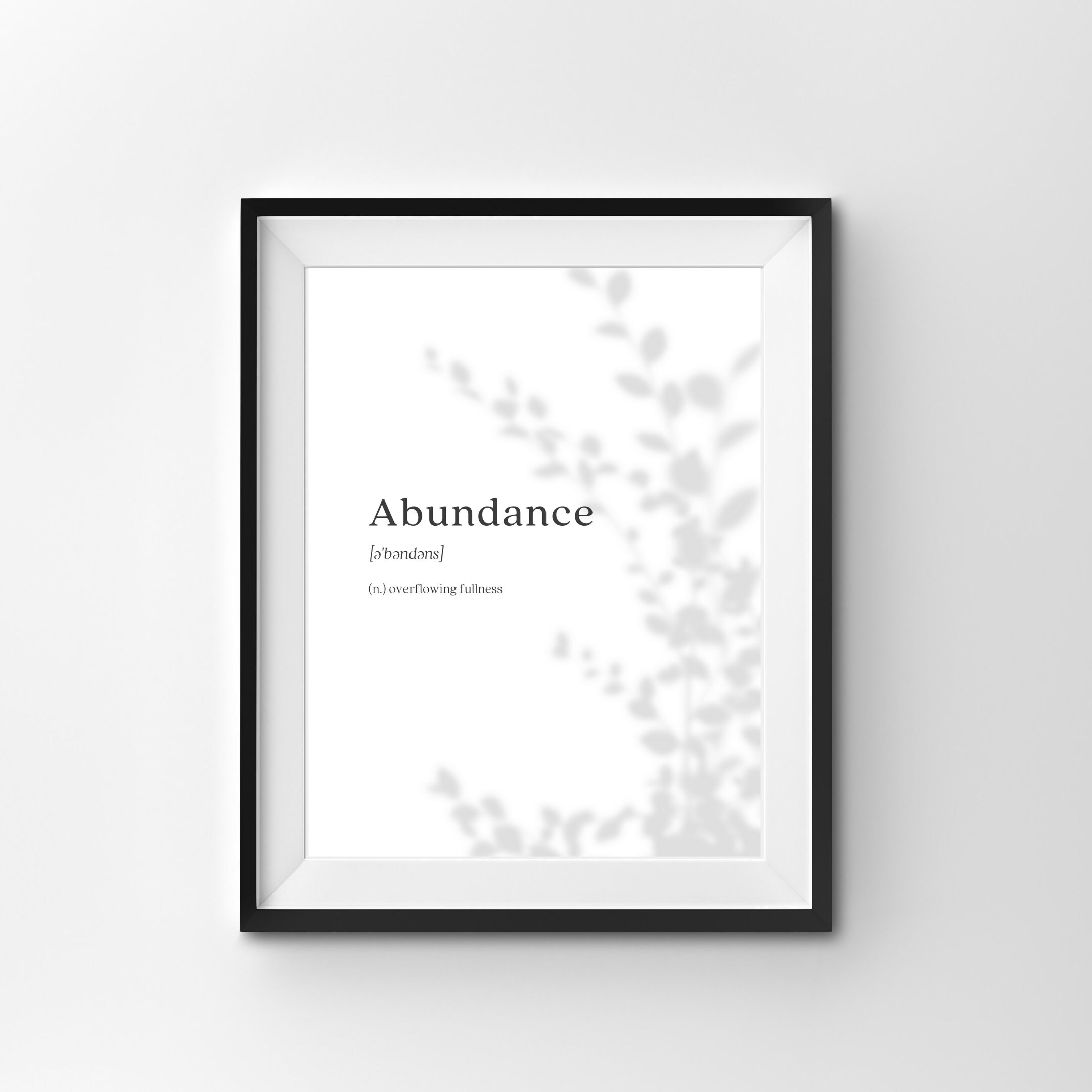 Abundance Definition Print Printable Wall Art Motivation - Etsy