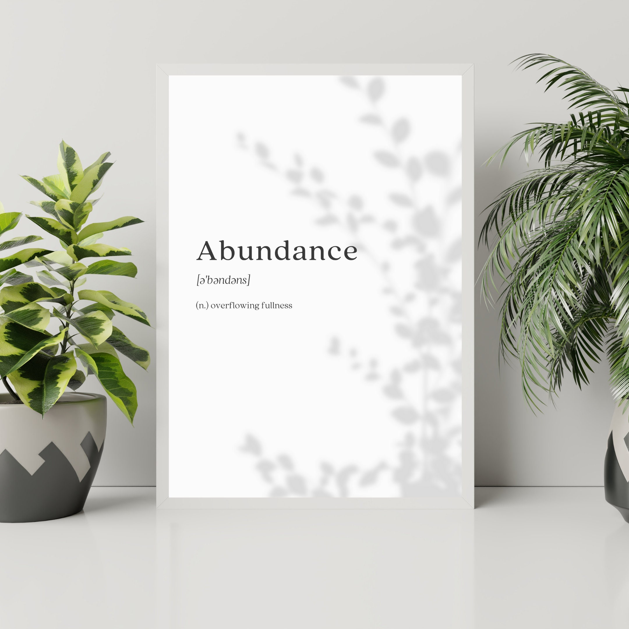 Abundance Definition Print Printable Wall Art Motivation - Etsy