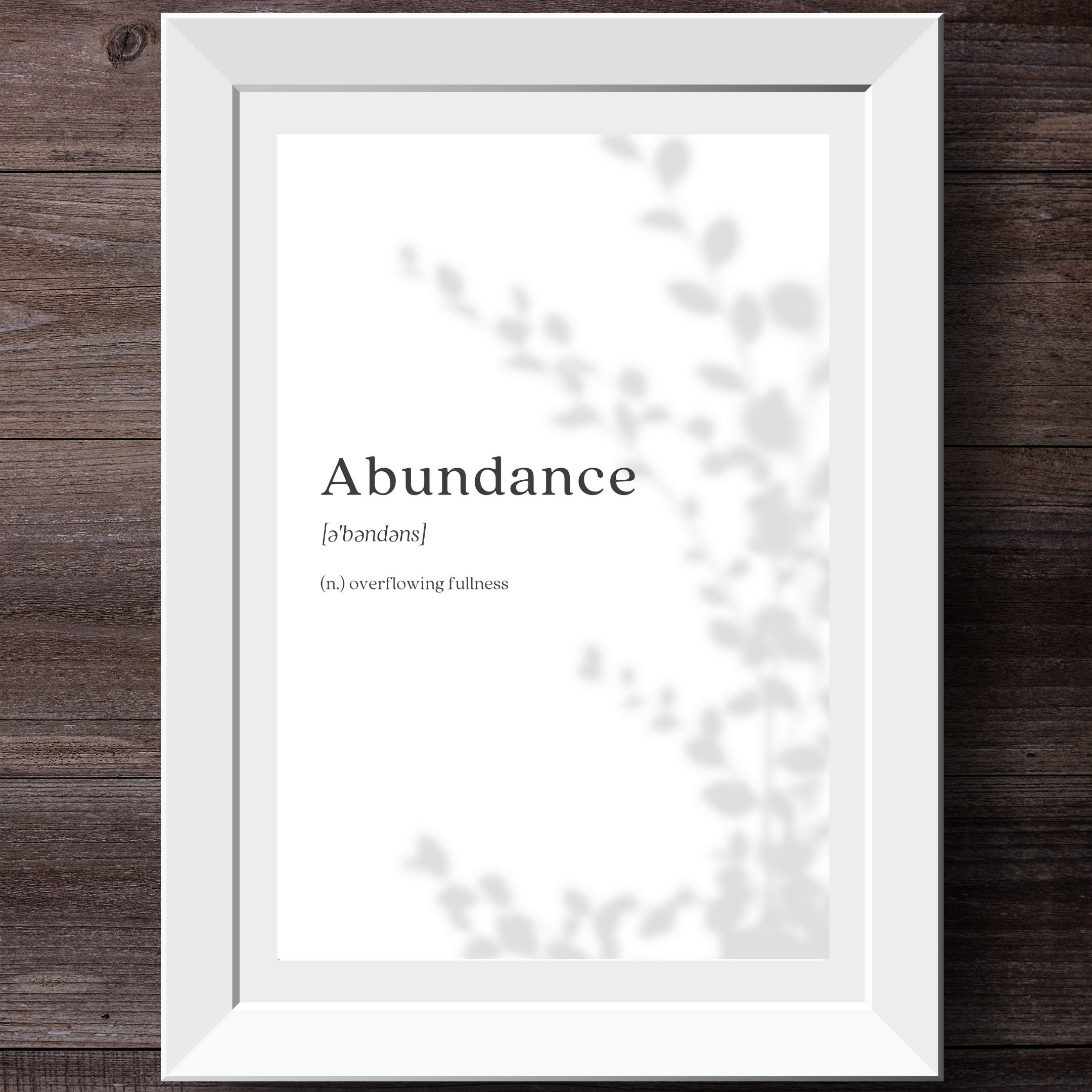Abundance Definition Print Printable Wall Art Motivation - Etsy