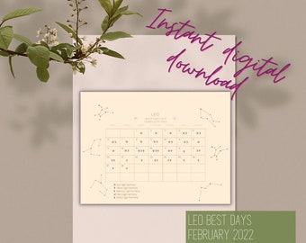 Leo Calendar | Etsy